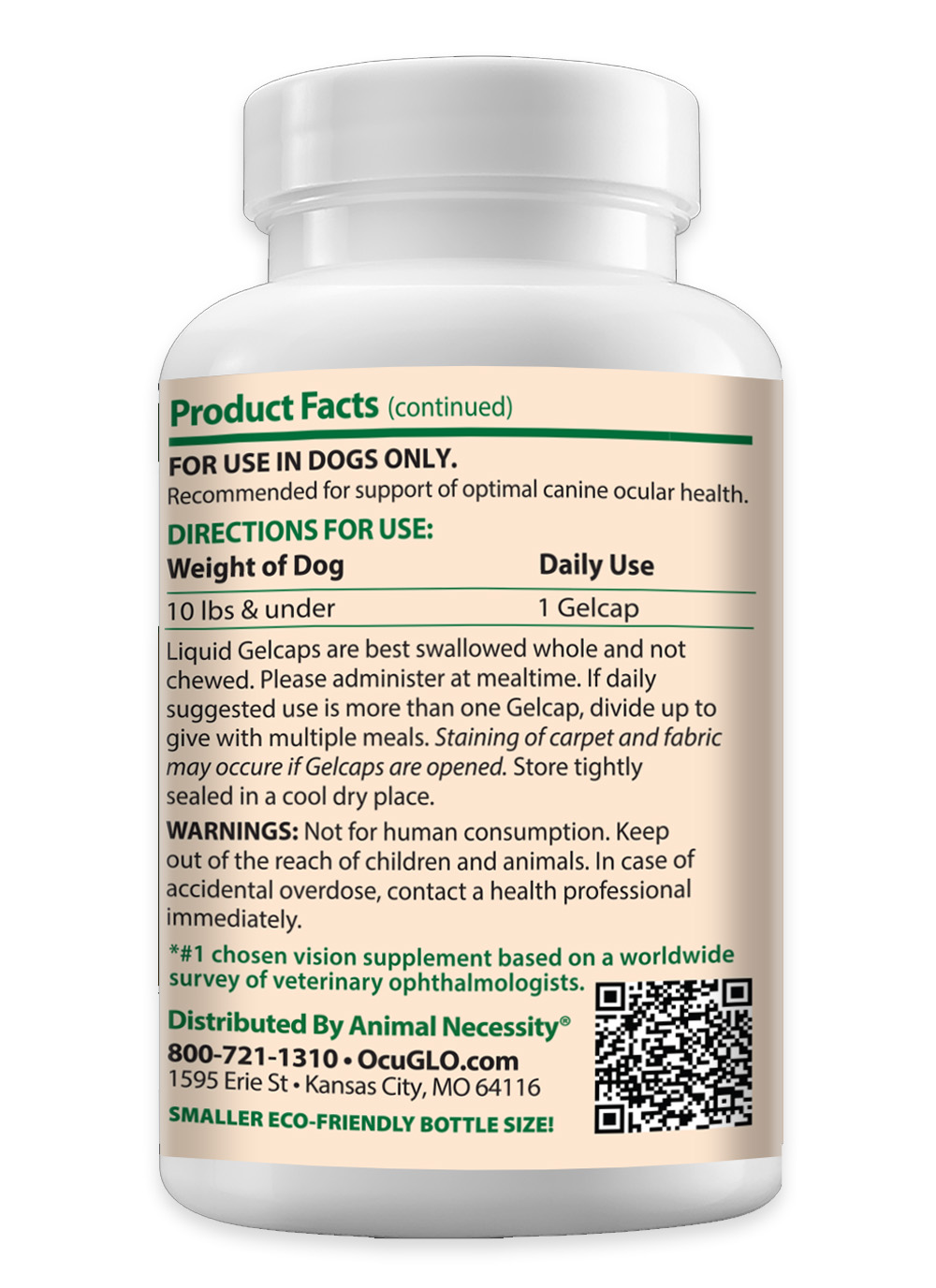 Ocu-GLO® Gelcaps for SMALL Dogs (90ct) | Animal Necessity