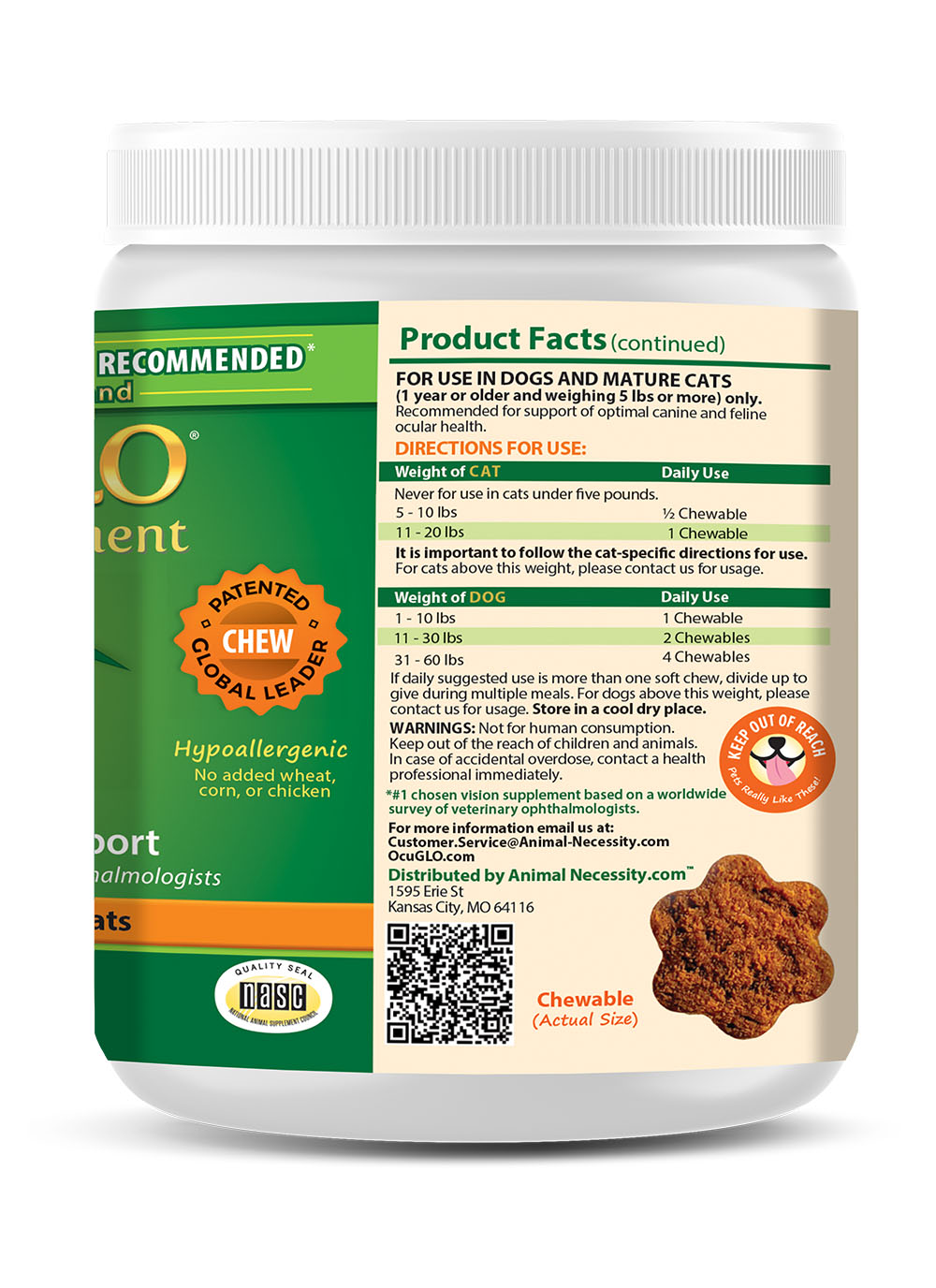 Ocu-GLO® Chewables (60ct) | Animal Necessity